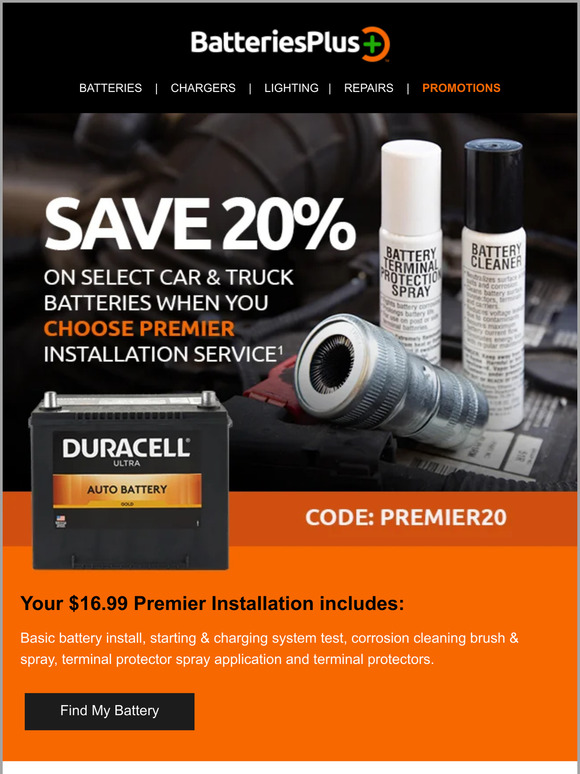 Batteries Plus: Upgrade to Premier Installation & Save | Milled
