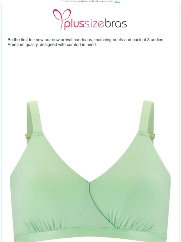 Plus Size Bras: Good news! Pack full briefs and bandeau bra in blue ...