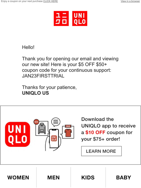 UNIQLO: Check Out Our New Site! | Milled
