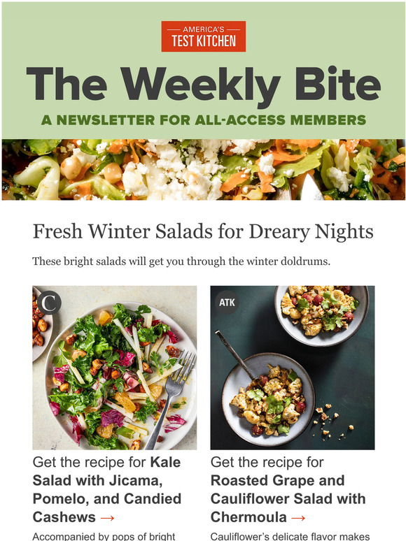 America's Test Kitchen: The Weekly Bite: Fresh Winter Salads for Dreary ...