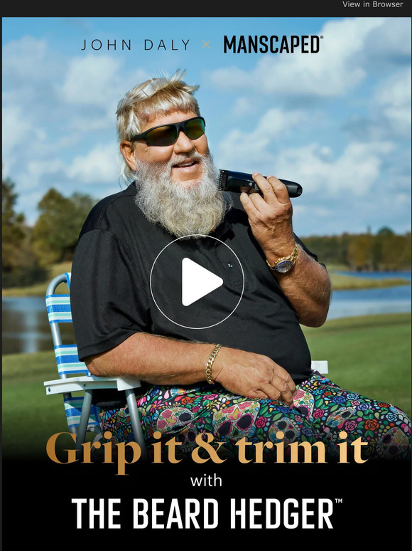 Manscaped: [NEW VIDEO] Watch John Daly grip it and trim it 🏌️ | Milled