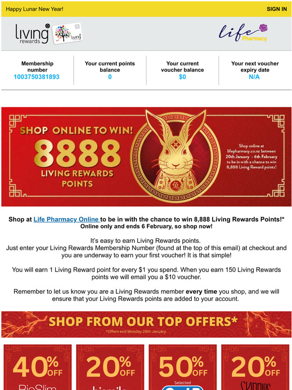 Life Pharmacy: SHOP NOW and BE IN TO WIN 8888 Living Rewards Points ...