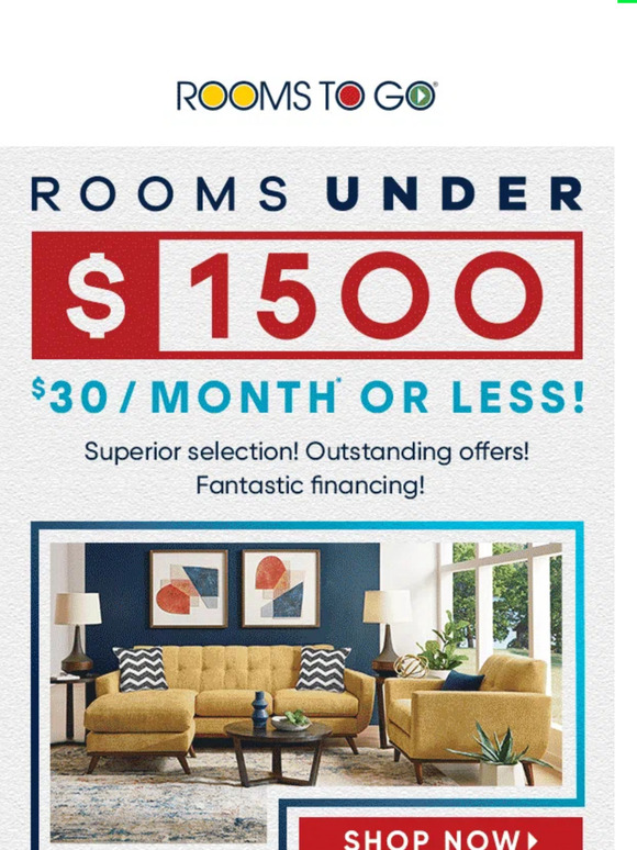 Rooms To Go: Shop & save on room packages under $1500! | Milled