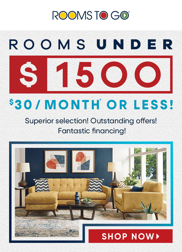 Rooms To Go: Shop & save on room packages under $1500! | Milled