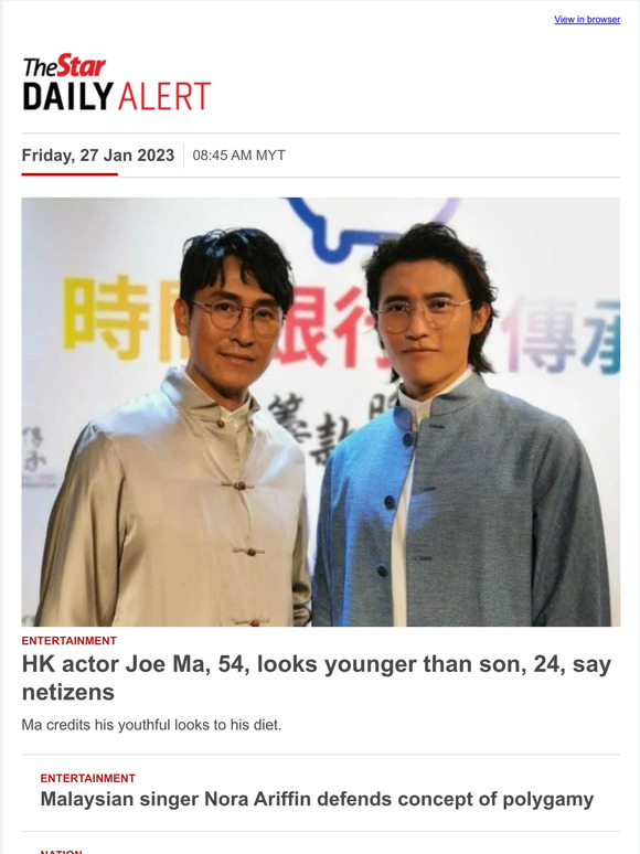 The Star: HK actor Joe Ma, 54, looks younger than son, 24, say netizens ...
