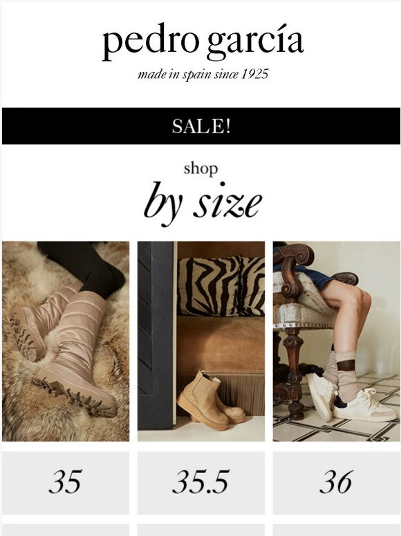 Pedro Garcia: Shop by Size… Last Days of Sale! | Milled