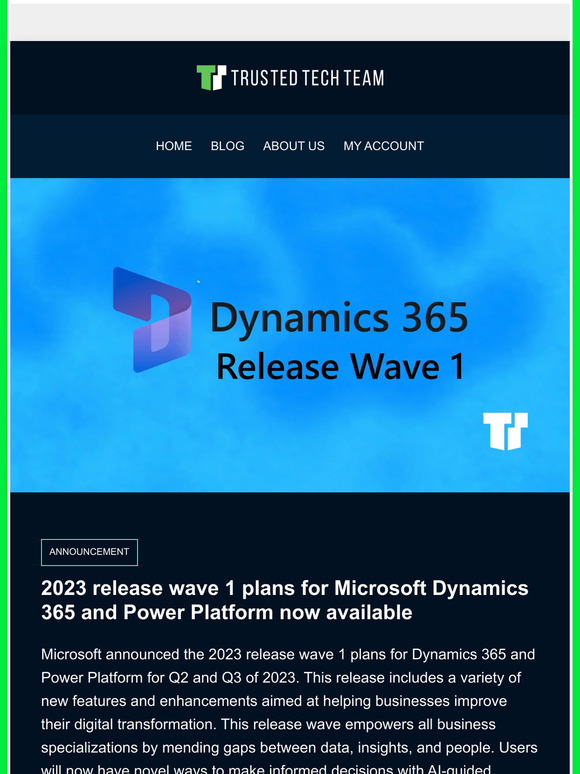 Trusted Tech Team: Microsoft announced the 2023 release wave 1 plans ...