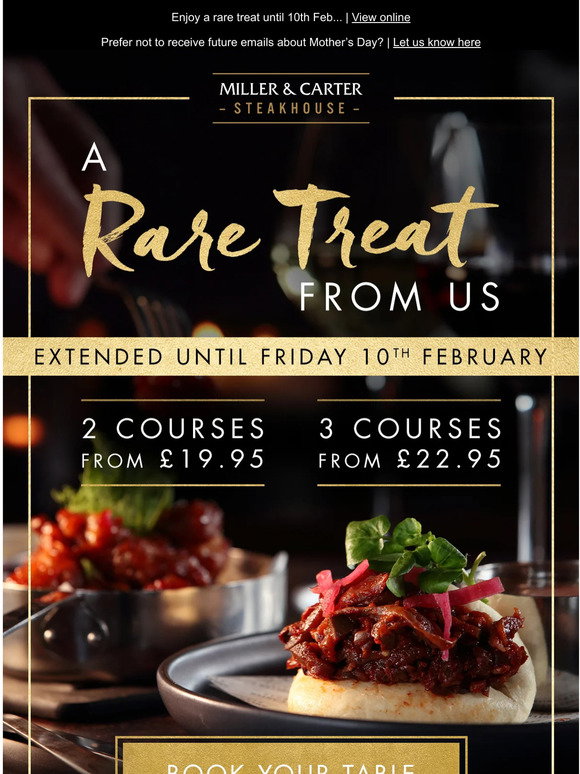 Miller & Carter: Our exclusive set menu is extended! 😍 | Milled