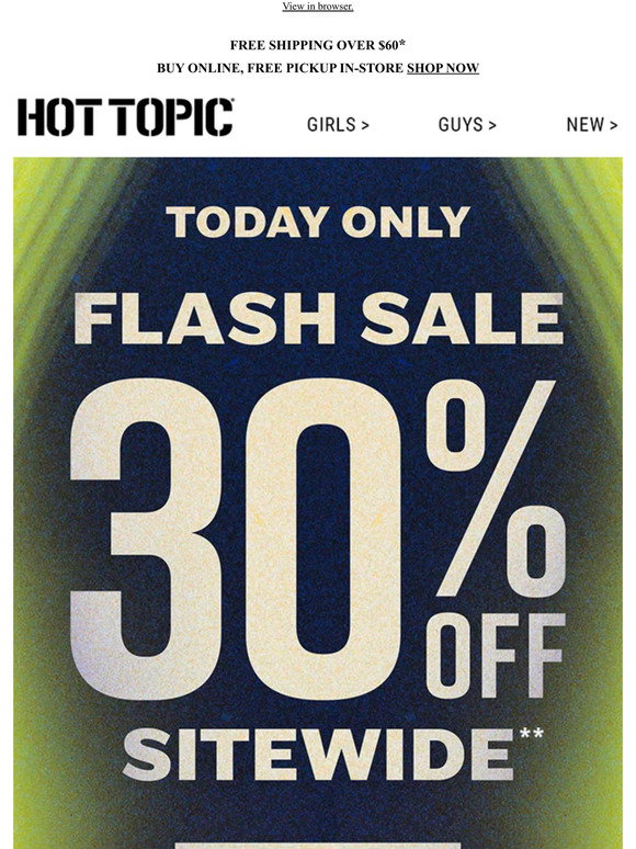 Hot Topic: It's Friday. Here's 30% OFF 🙌 | Milled