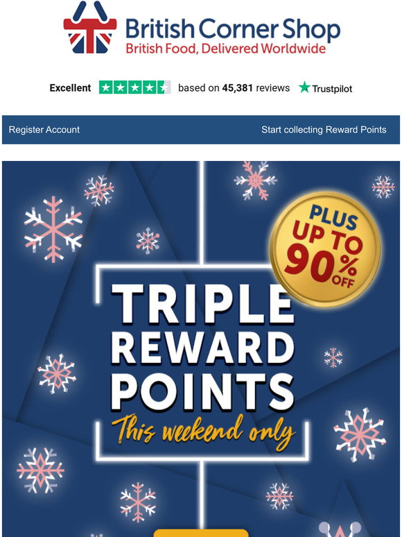 British Corner Shop: 90% off PLUS Triple Reward Points | Milled