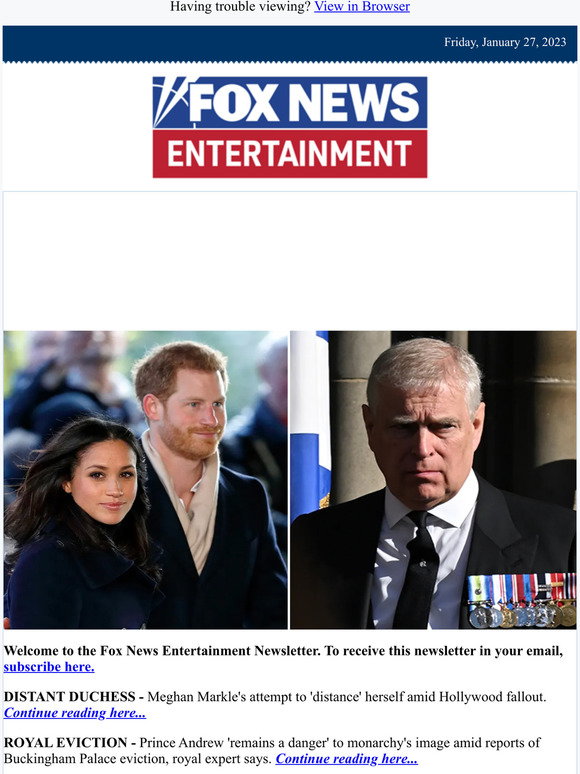 Fox News: Meghan Markle 'distances' herself, Prince Andrew remains ...