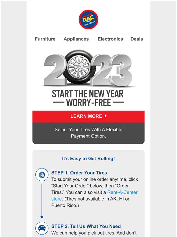 Rent-A-Center: Round Up 4 New Tires, Then Pay As You Go | Milled