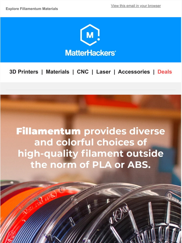 MatterHackers: New Materials & Colors from Fillamentum - Available Now ...