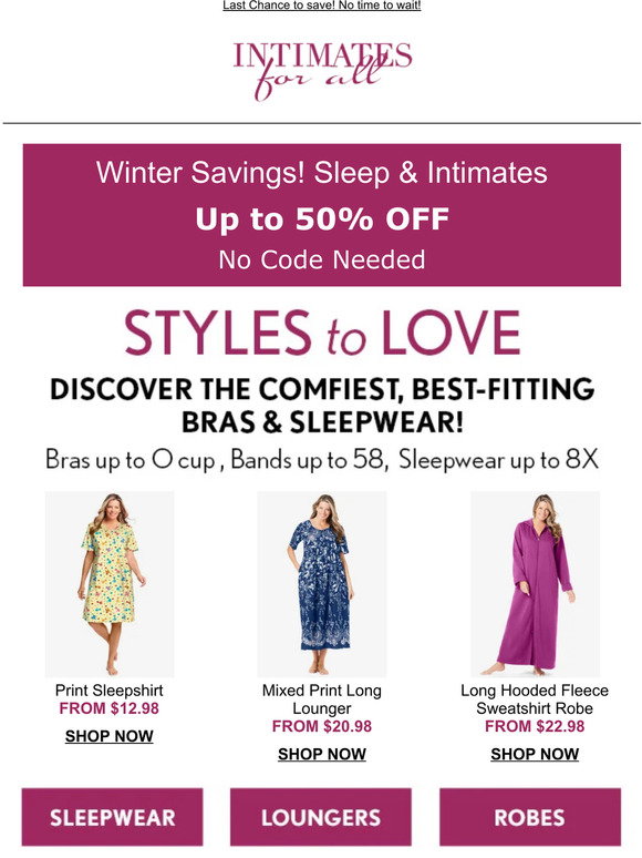Intimates For All: CONFIRMED: Up to 50% Off your entire Intimates ...