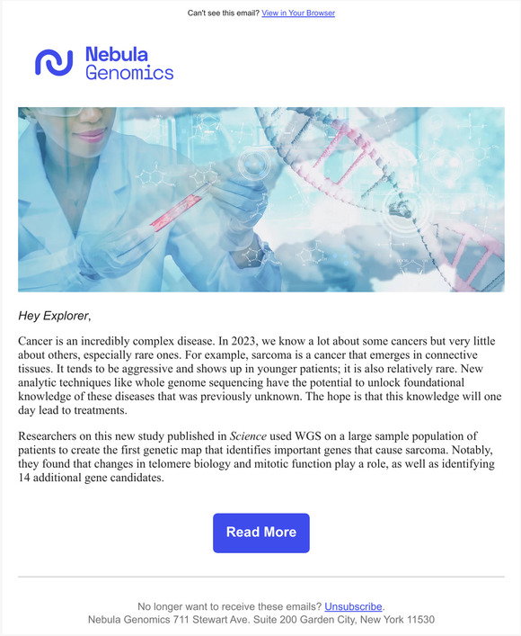 Nebula Genomics: A Genetic Map Uncovering the Heritability of Sarcoma ...
