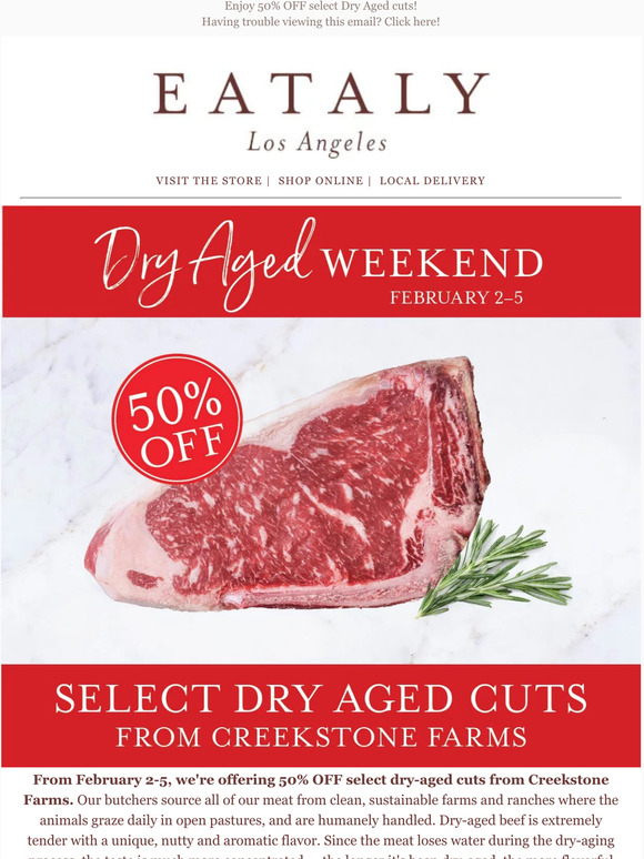 Eataly NA: Mark your calendars for Dry Aged Weekend! | Milled