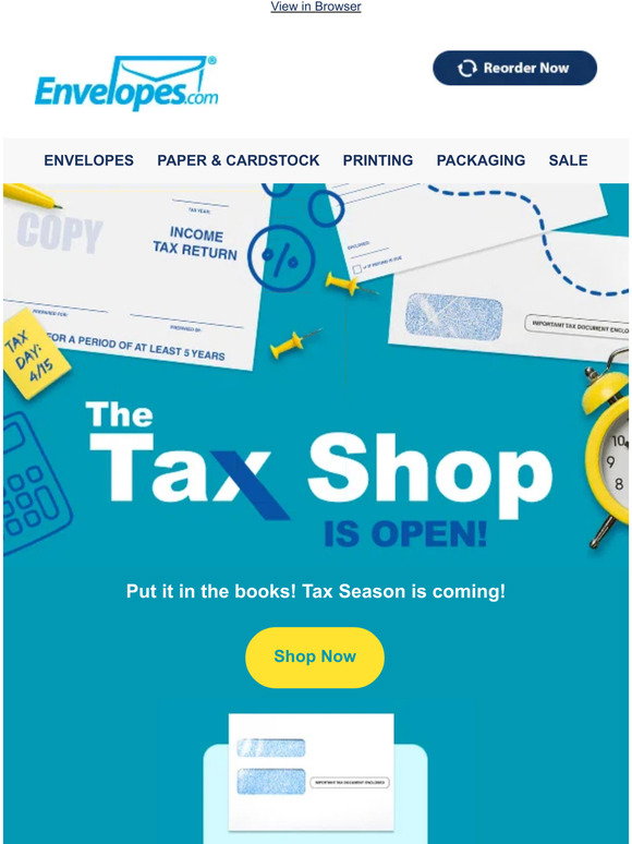 Envelopes: 2023 Tax Shop Now Open! | Milled