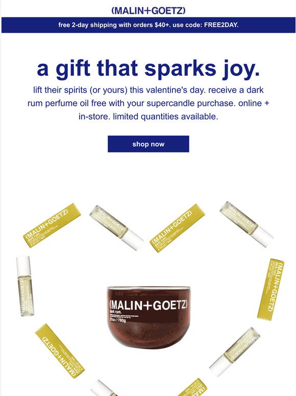 Malin+Goetz: lift their spirits (or yours) this valentine's day. | Milled