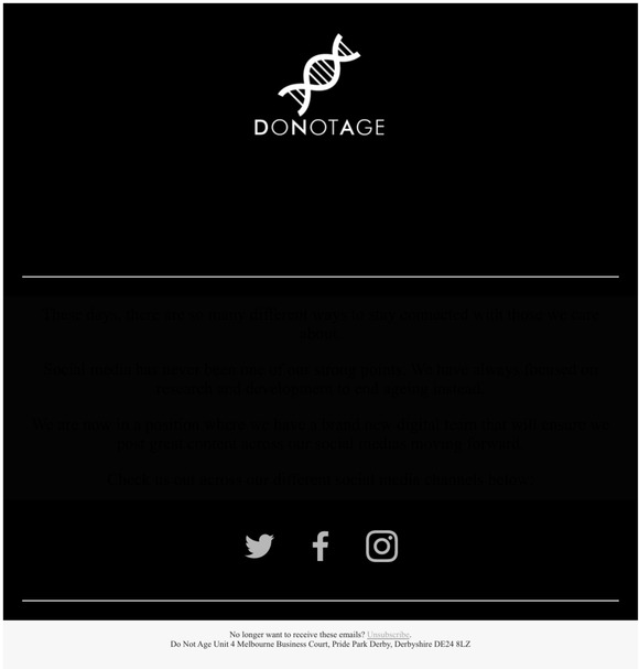 Do Not Age: Connecting with Do Not Age | Milled