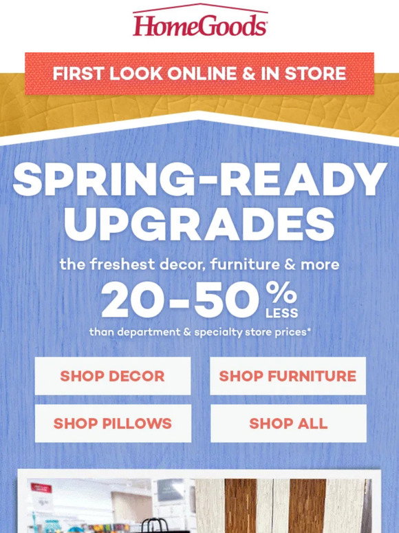 HomeGoods: First look: spring styles. 🌻 | Milled