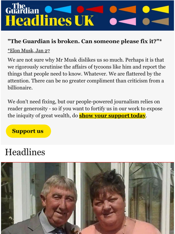 The Guardian: The Guardian Headlines: ‘Risk of future deaths’: coroner ...