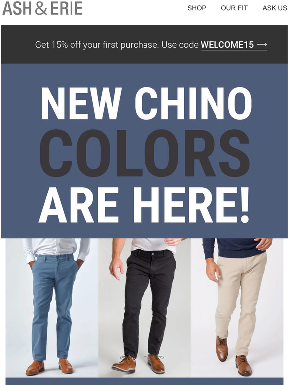 Ash & Erie: New Chino Colors Are Here! | Milled