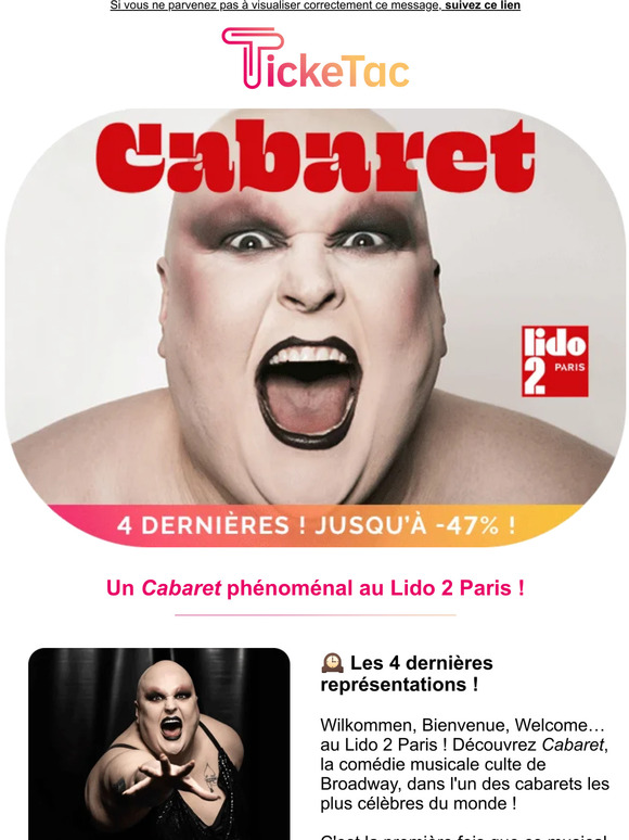 Ticketac: Les dernières de Cabaret au Lido ! 🍾 | Milled