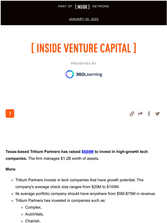 Inside: Texas-based Tritium Partners raises $684M to invest in high-growth tech companies | Milled
