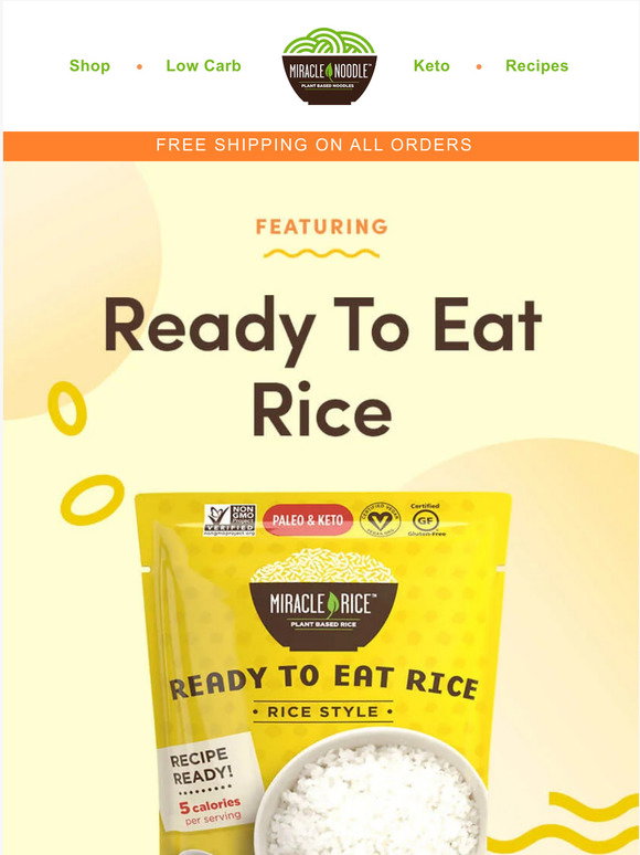 Miracle Noodle: Only 5 calories - Ready To Eat Rice | Milled