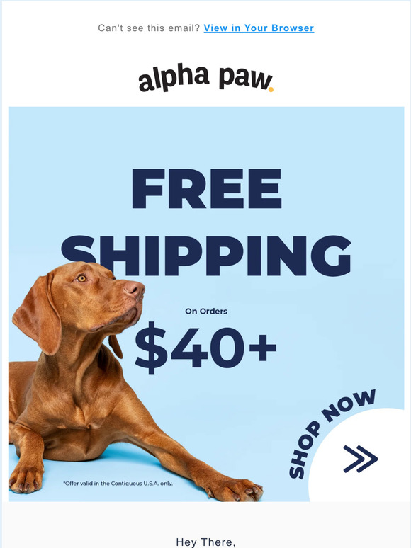 Alpha Paw: 🐶 Hey Pet Parent, You got Free Shipping | Milled