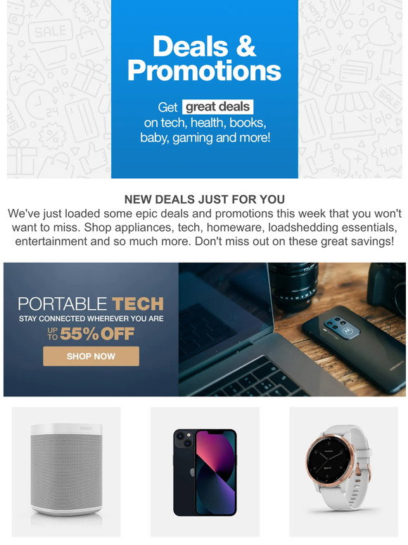 Takealot: —, we're bringing you the latest NEW DEALS & PROMOTIONS! 📲🛒 ...