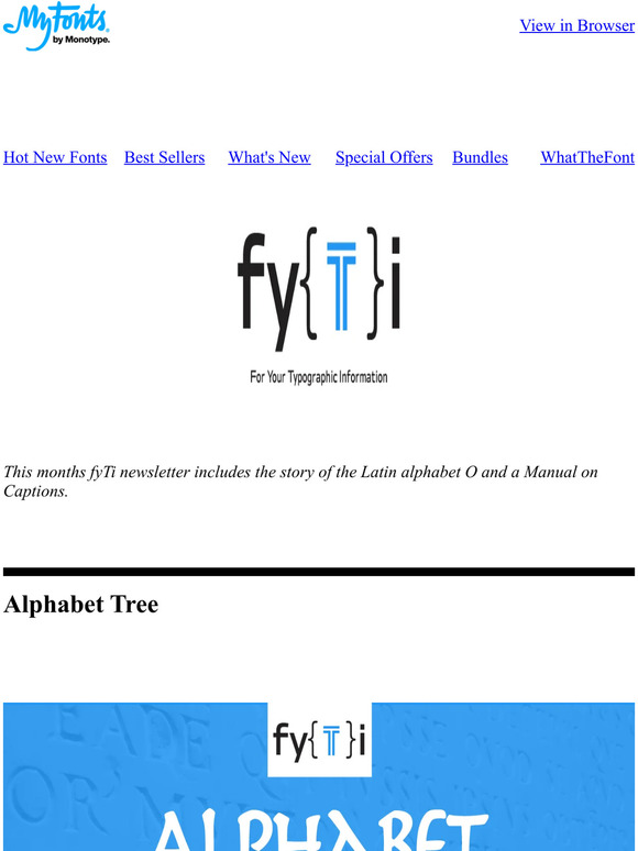 MyFonts: The Alphabet Family Tree: The Letter O & The Manual: Captions ...