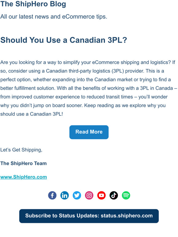 ShipHero: Should You Use a Canadian 3PL? | Milled