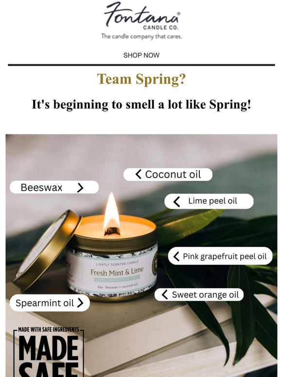 Fontana Candle Co.: It's starting to smell like Spring 🌼 | Milled