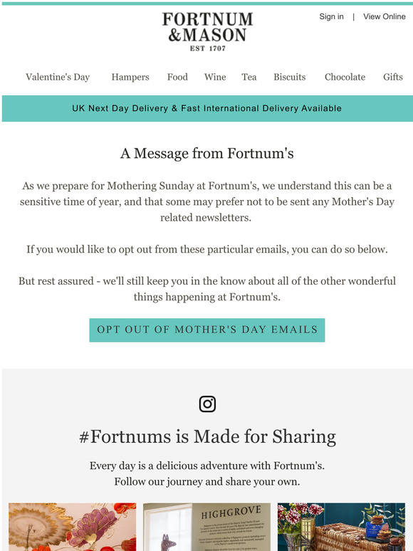 Fortnum & Mason: A Message from Fortnum's | Milled