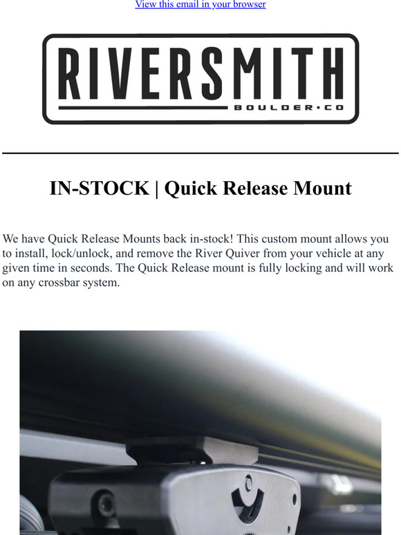 Riversmith: IN-STOCK: New Quick Release Mounts Available Now | Milled