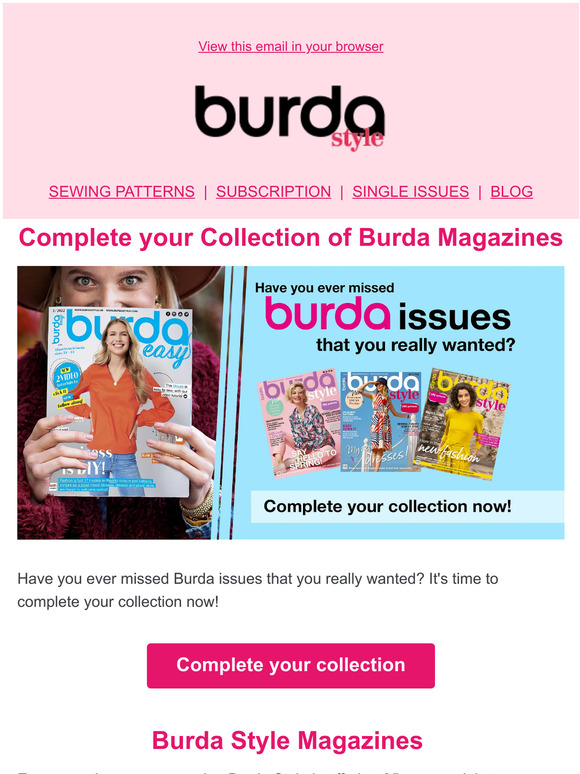 BurdaStyle: Complete your Burda Magazine Collection | Milled