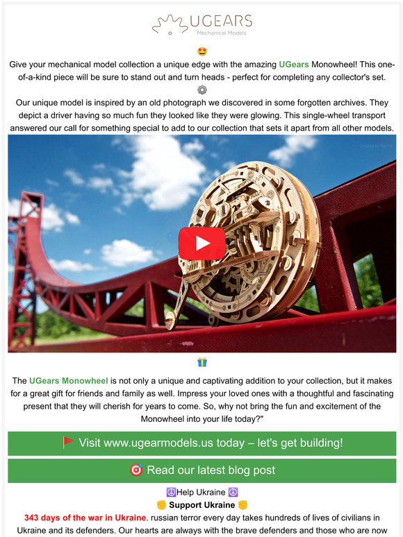 UGears: Discover the Unusual and Peculiar: the UGears Monowheel Model ...