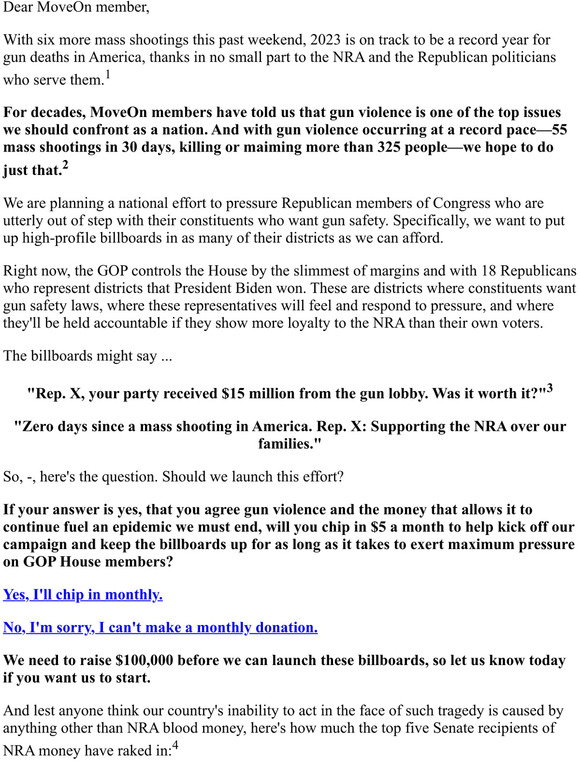 MoveOn: Help us put up billboards in Republican districts | Milled