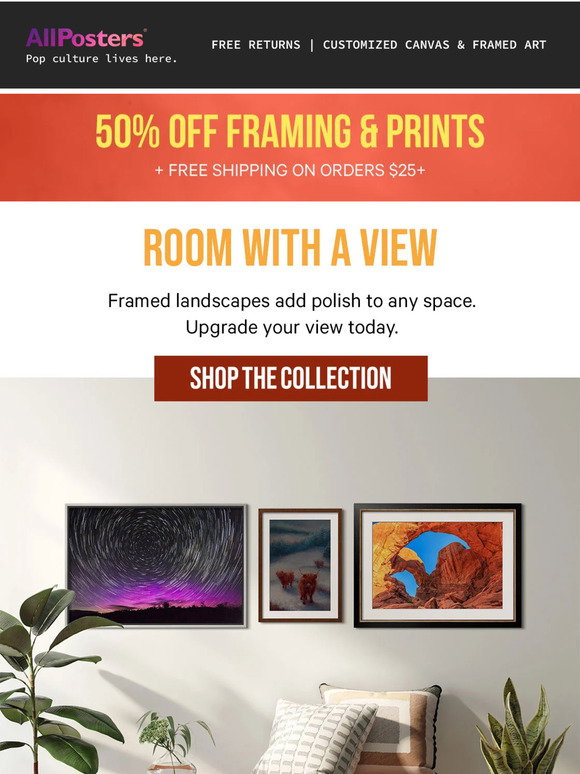 AllPosters: Beautify with framed landscape art. | Milled