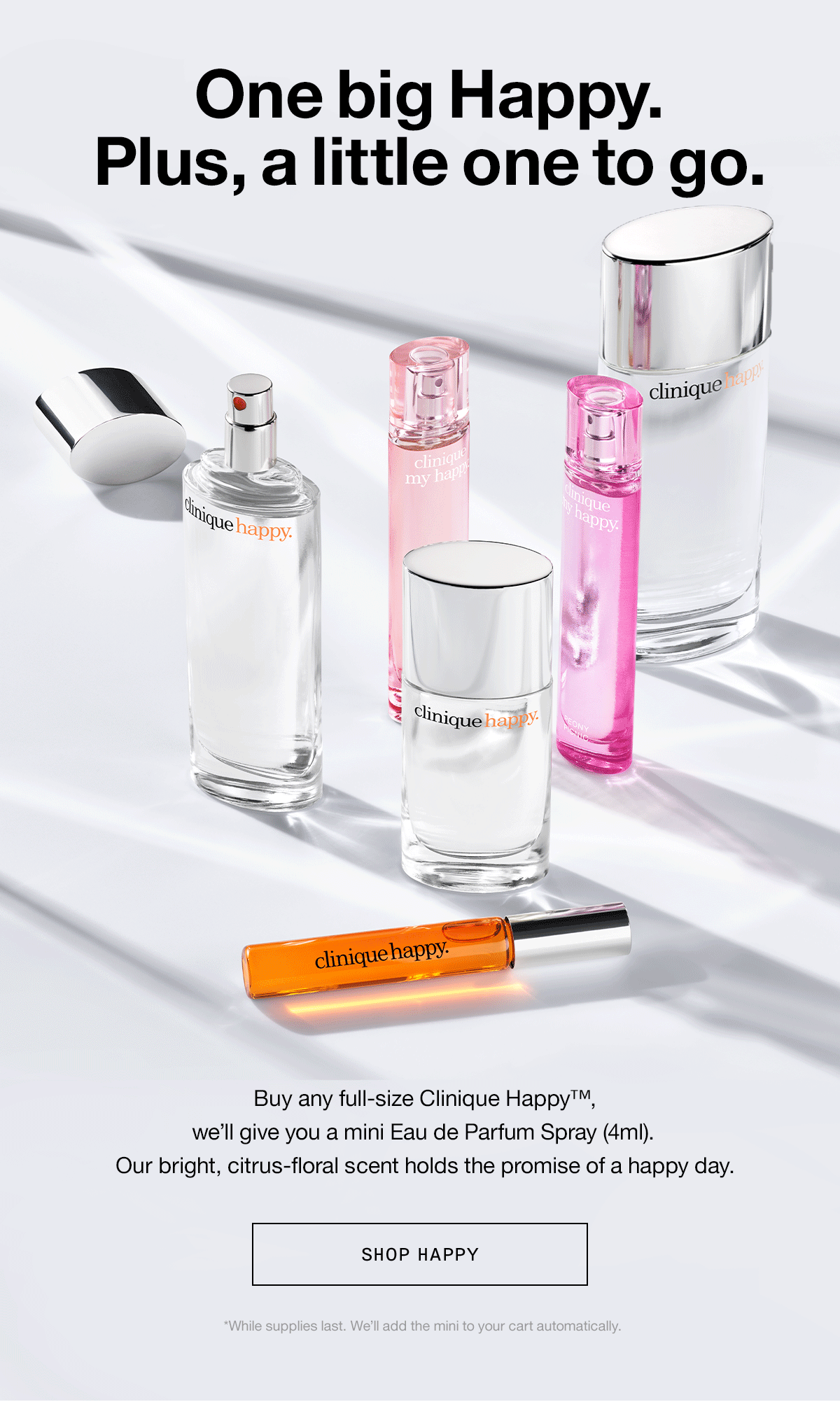 Clinique: Find your HAPPY 🧡 Get a mini with full-size purchase. | Milled