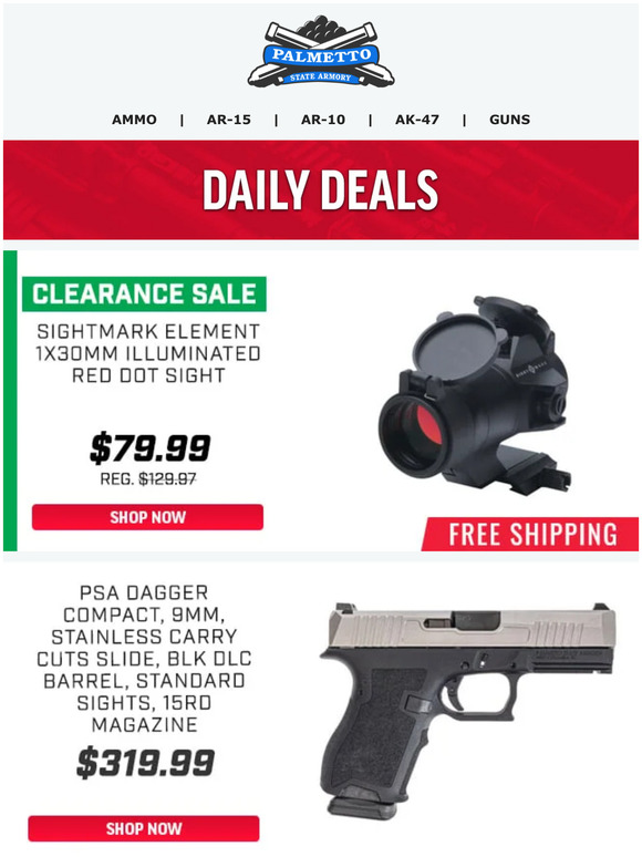 Palmetto State Armory: Optics Clearance! | Sightmark Element Red Dot ...