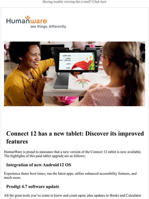 HumanWare: Connect 12 has a new tablet: Discover its improved features ...
