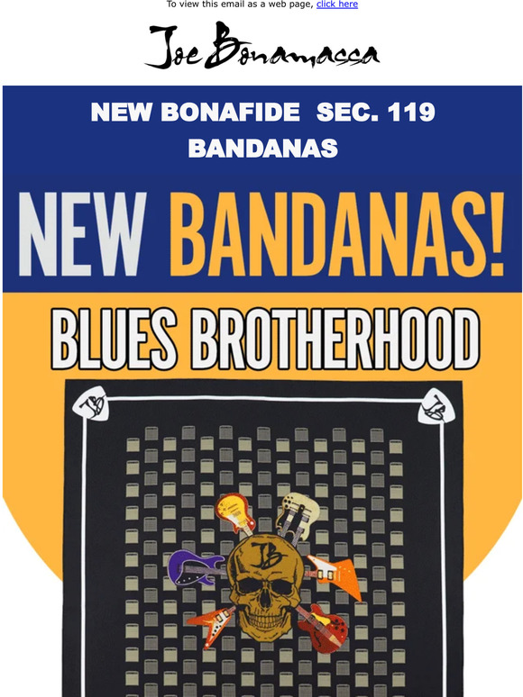 Joe Bonamassa: New Blues Bandana Styles and Designs - Get Yours Today ...