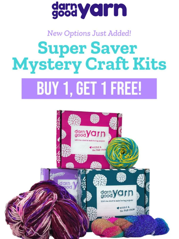 Darn Good Yarn: ALL NEW Super Saver Mystery Boxes - Buy 1, Get 1 FREE 🔥 ...