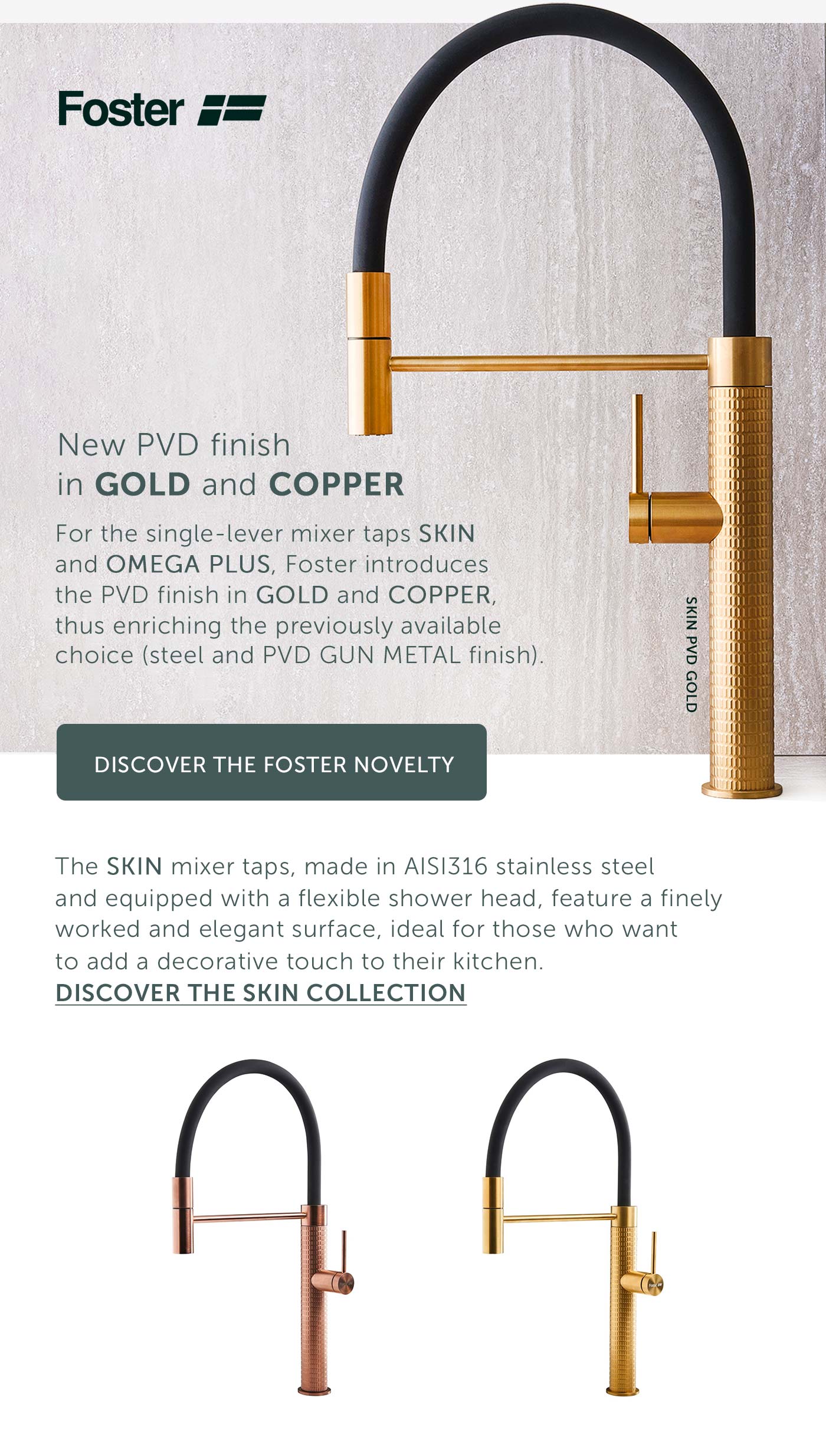 Archiproducts: New Foster PVD finish in GOLD and COPPER for the SKIN ...