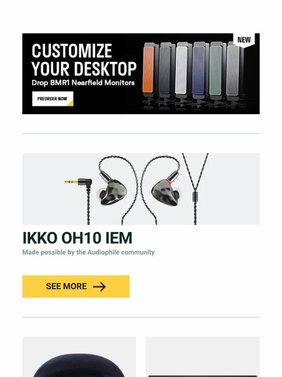 Drop: IKKO OH10 IEM, Dekoni Earpads for Sony WH-1000XM5 Headphones ...