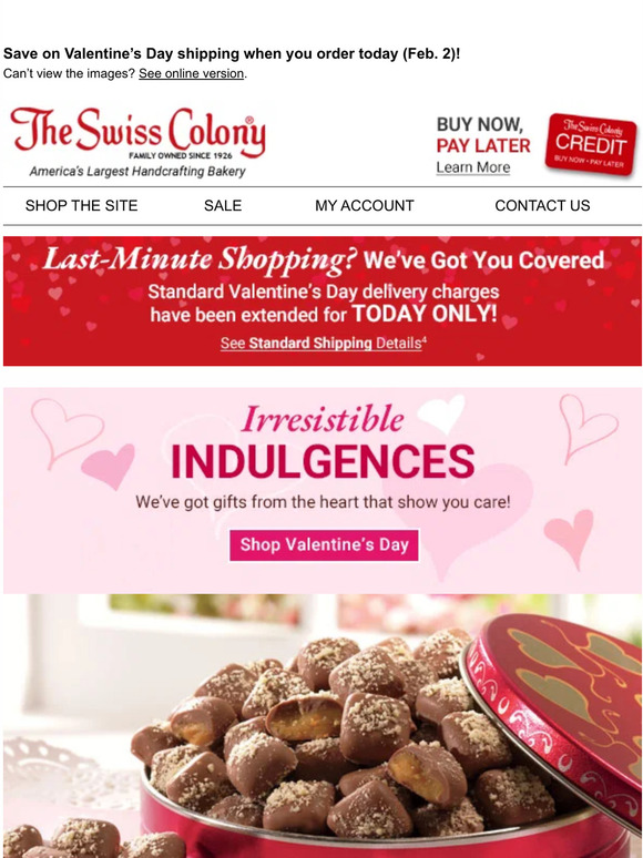 Swiss Colony: Standard Shipping Extended! Today Only | Milled