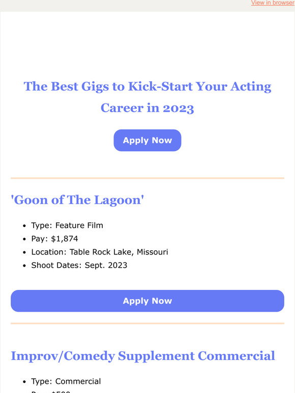 Backstage: The Best Gigs to Kick-Start Your Acting Career in 2023 | Milled