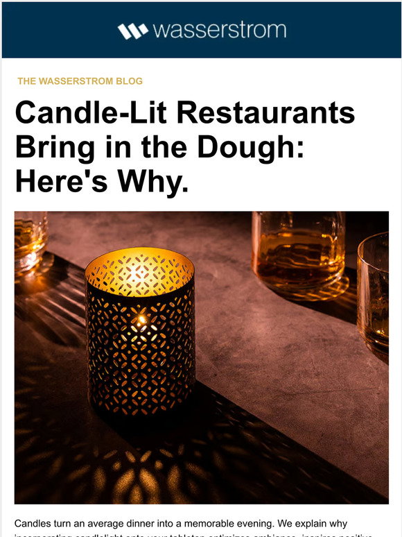 Wasserstrom: Enhance the mood with candlelit tabletops 🕯️ | Milled